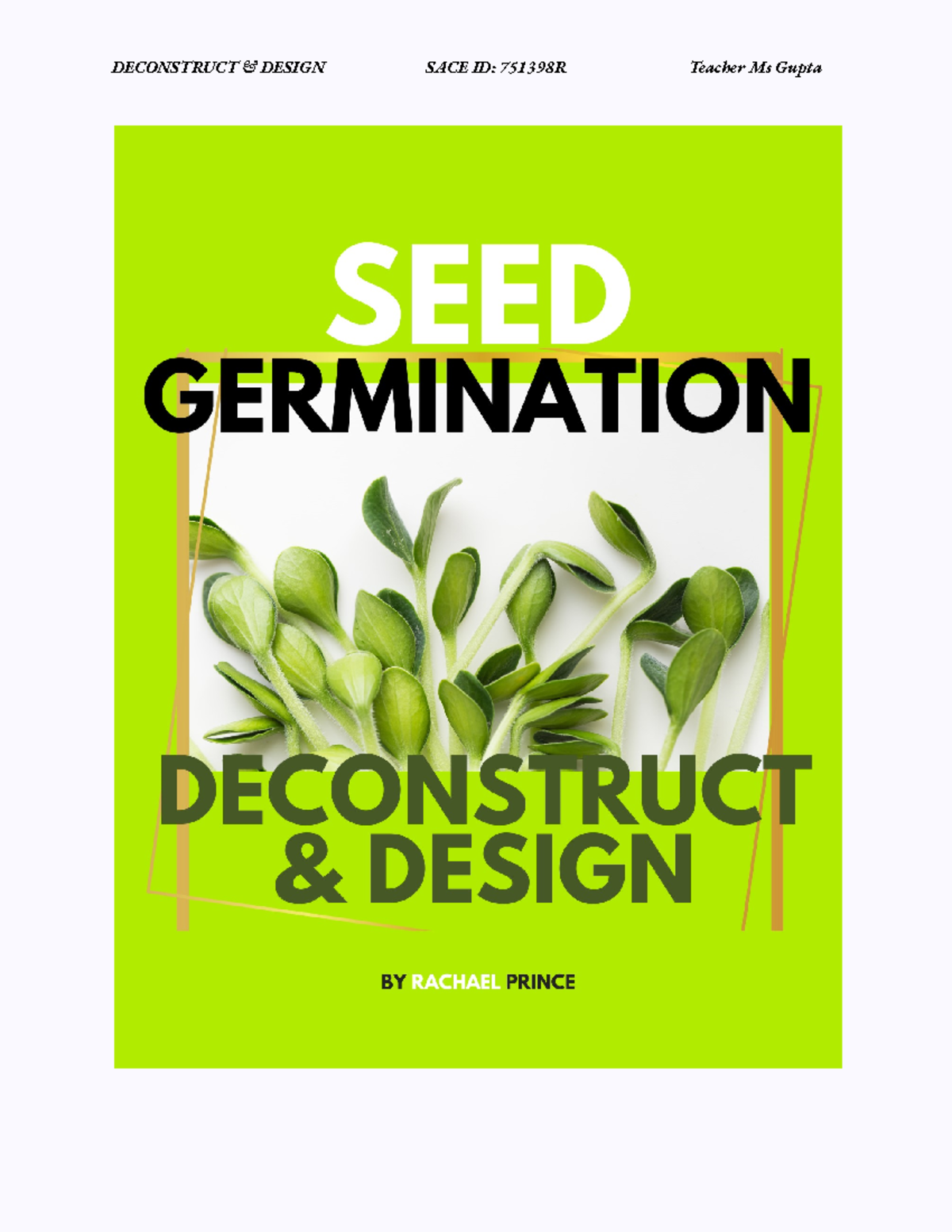 Deconstruct Design Seed Germination (4) - throughout the 4 weeks of ...