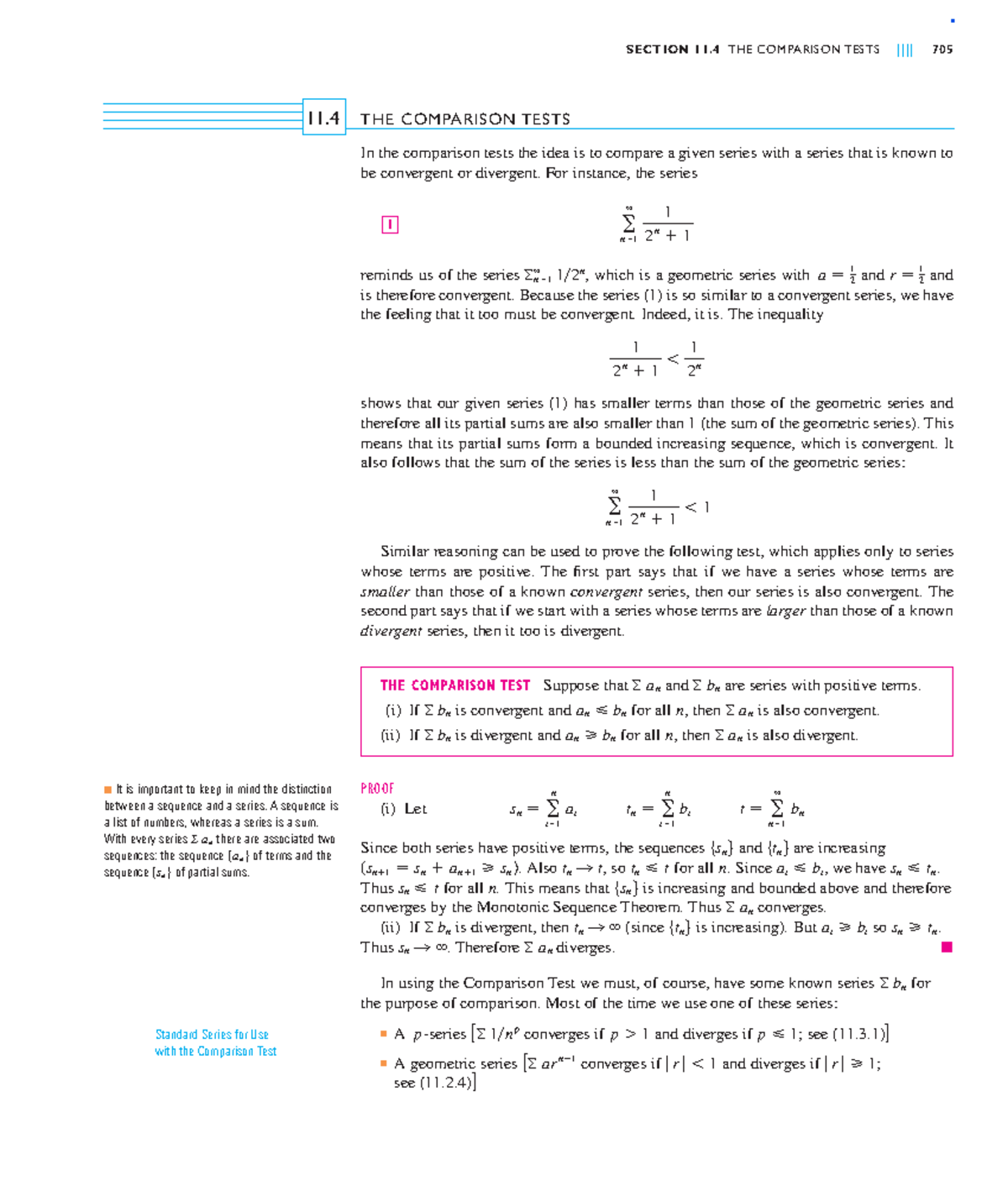 Math ch 11-4 - math work - THE COMPARISON TESTS In the comparison tests ...