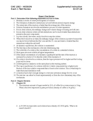 Formulas Exam 1 - CHE 1302 - Baylor University - Studocu