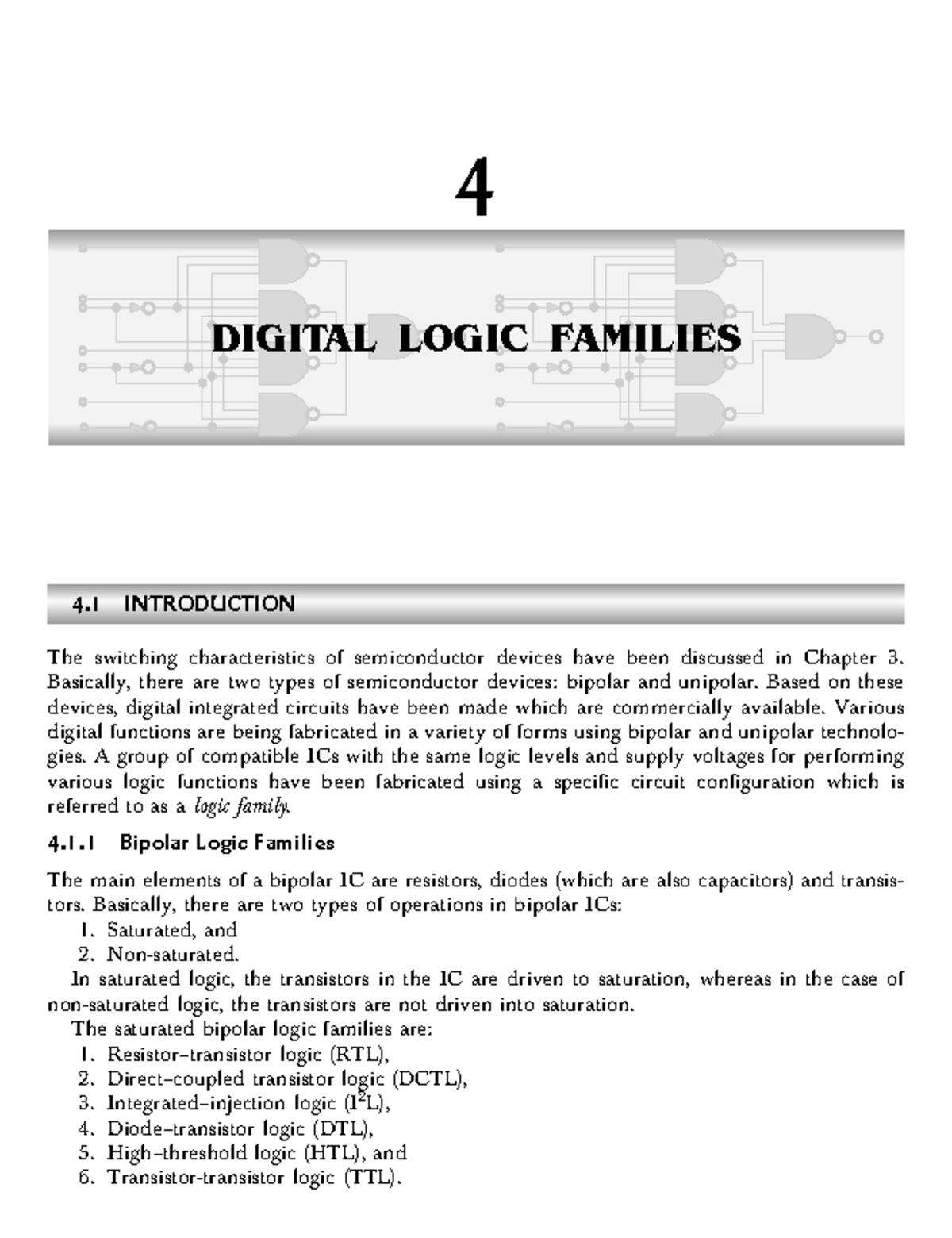 Logic families - 4 INTRODUCTION The switching characteristics of ...