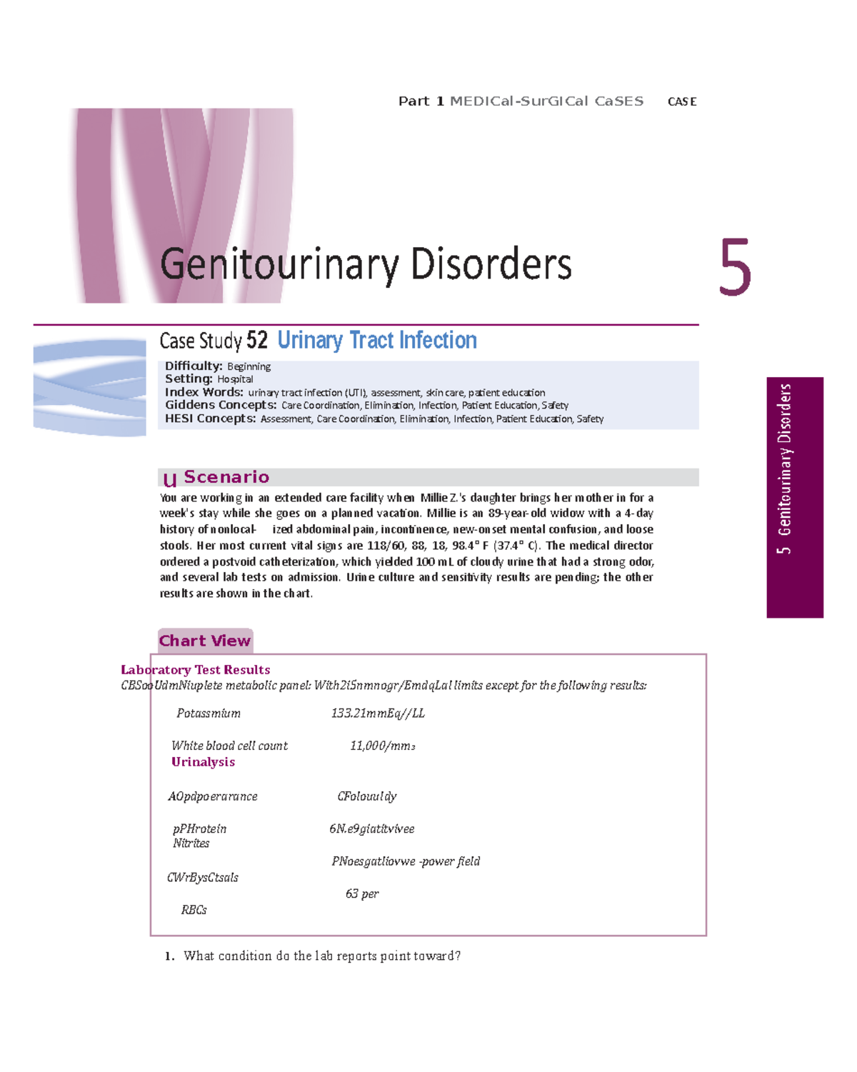 Winningham Chapter 005 Genitourinary Case Studies Beginning level UTI ...