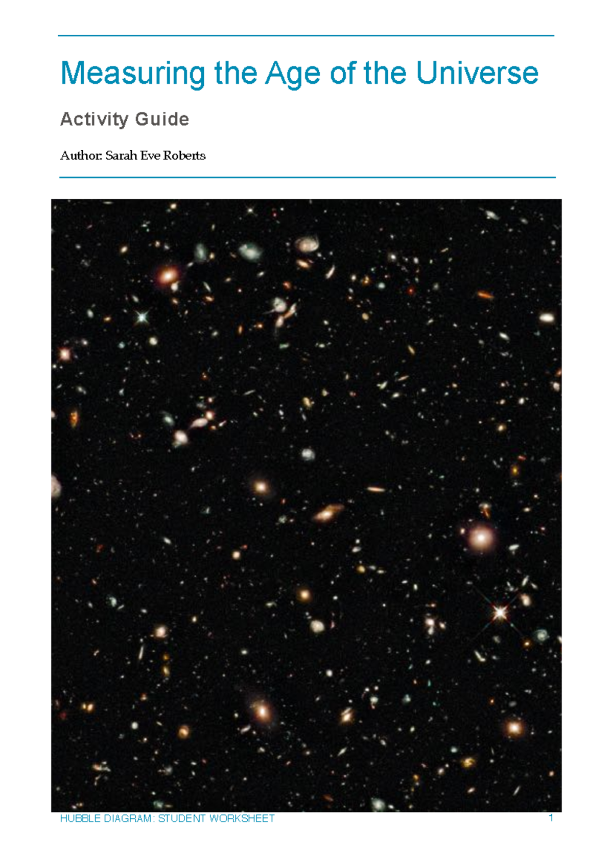 Hubble diagram instruction sheet 1 - Measuring the Age of the Universe ...