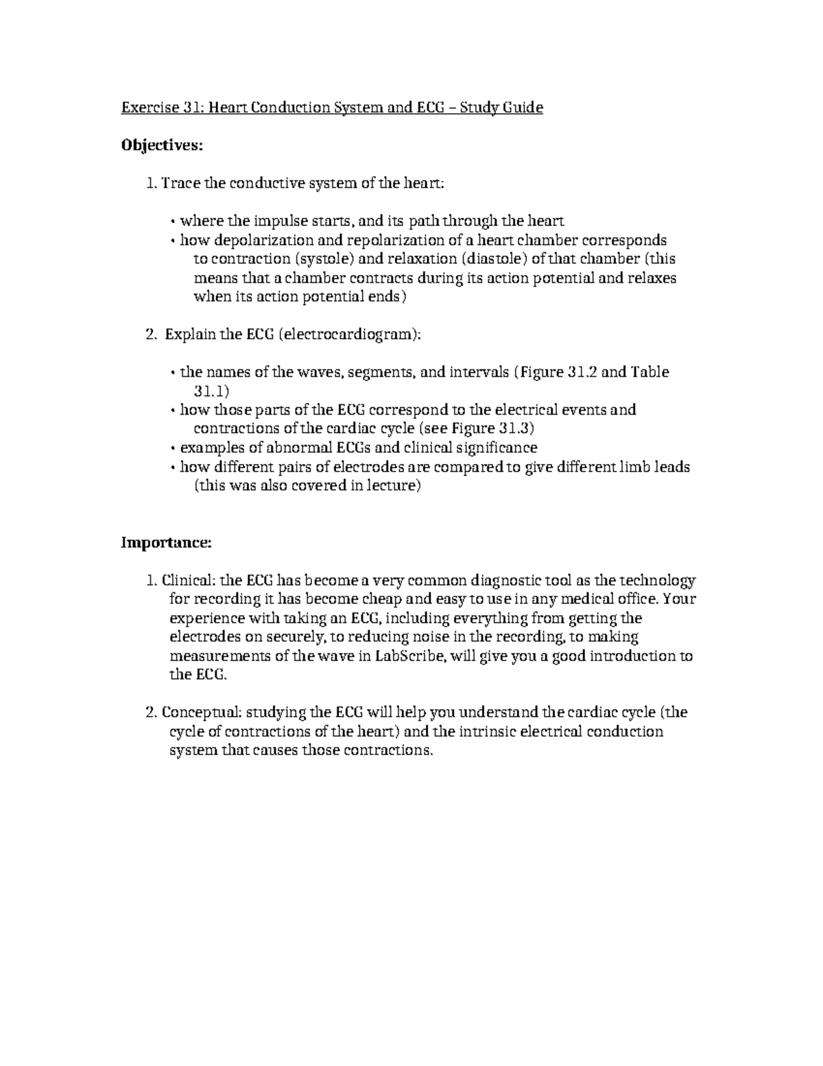 Exercise 31 – ECG – Study Guide - Exercise 31: Heart Conduction System ...