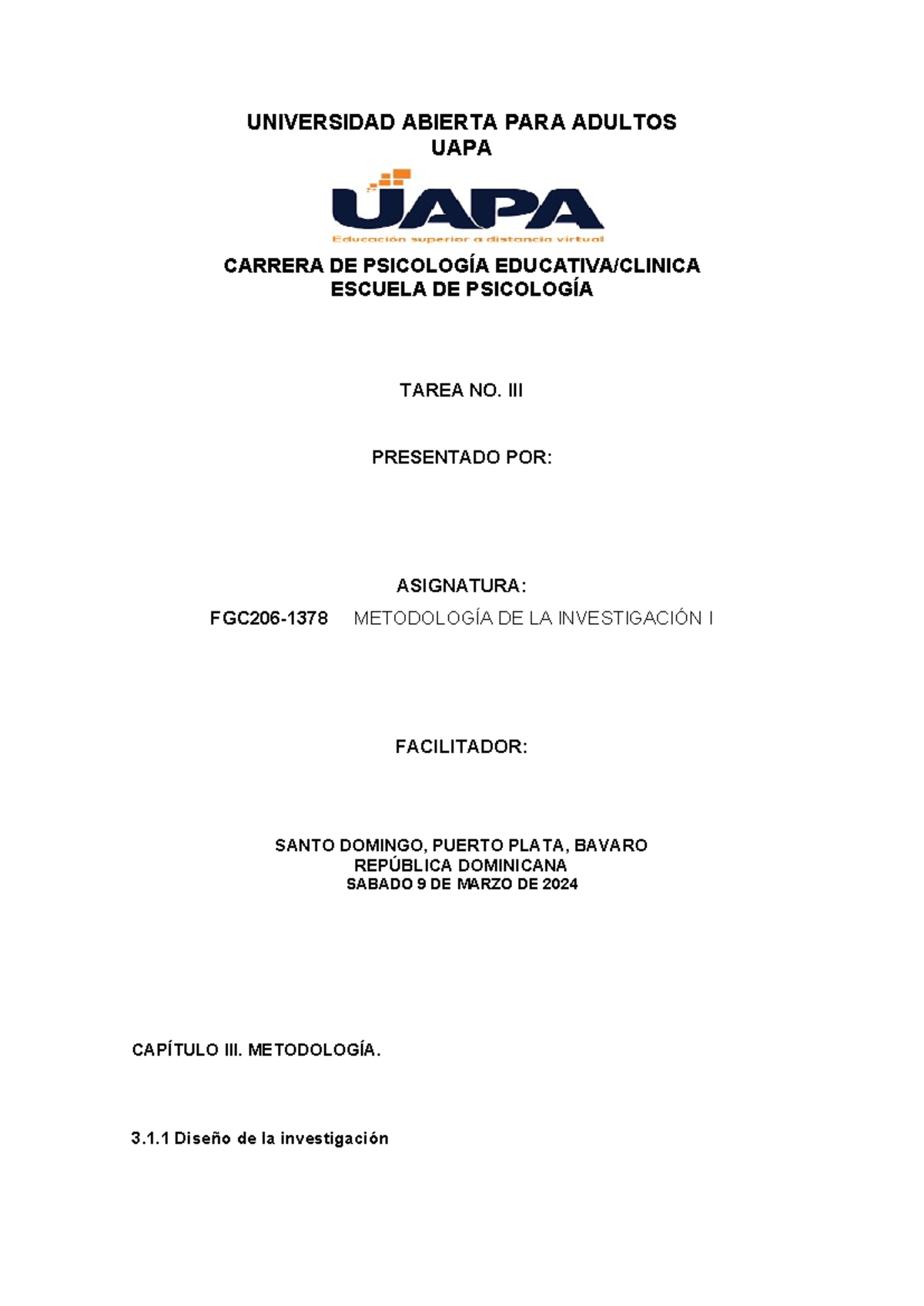Tarea 3 mapas final stodu - UNIVERSIDAD ABIERTA PARA ADULTOS UAPA ...