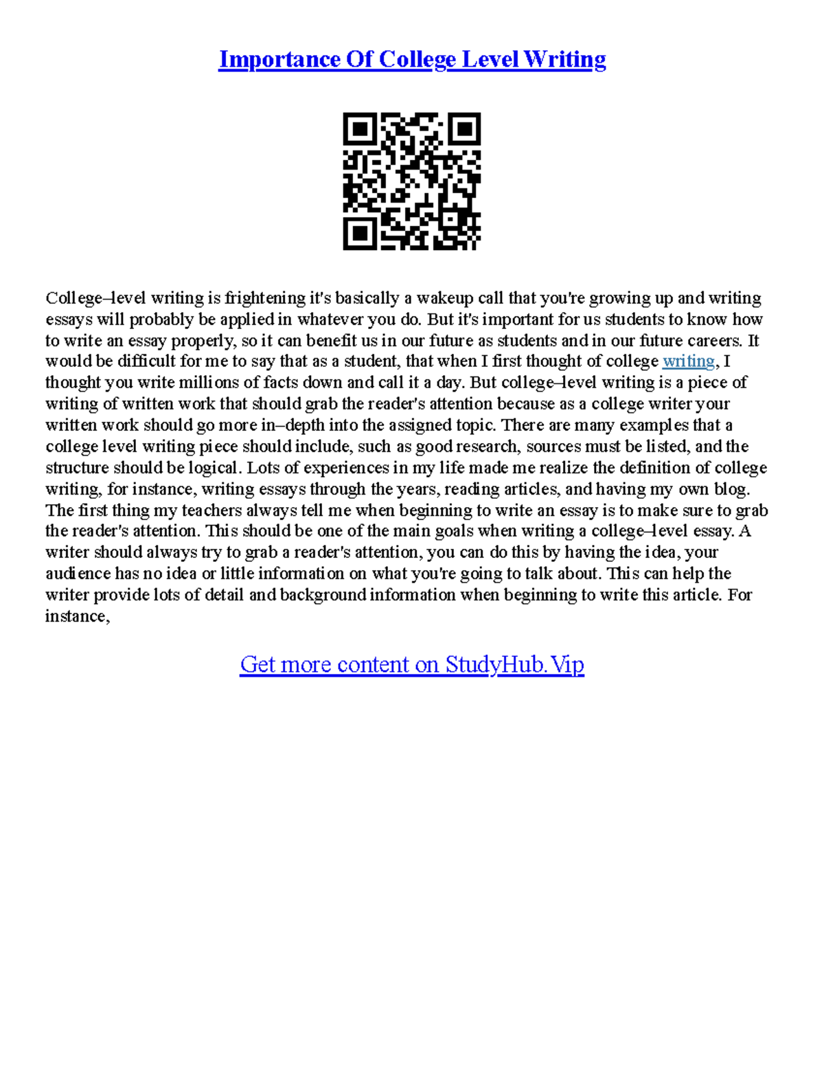 How To Write College Level Essays - Importance Of College Level Writing ...