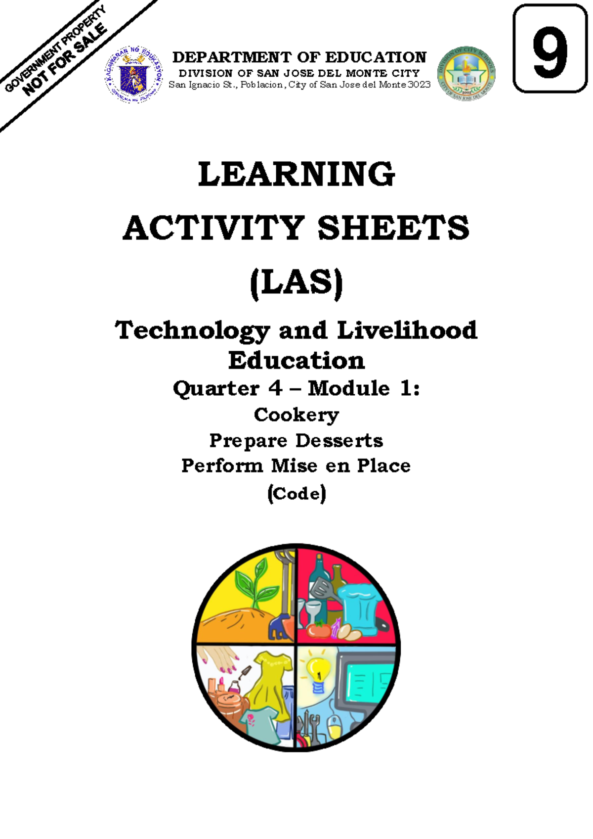 LAS Cookery 9 Q4 M1 - hudfdfdhdfdgff. - LEARNING ACTIVITY SHEETS (LAS ...