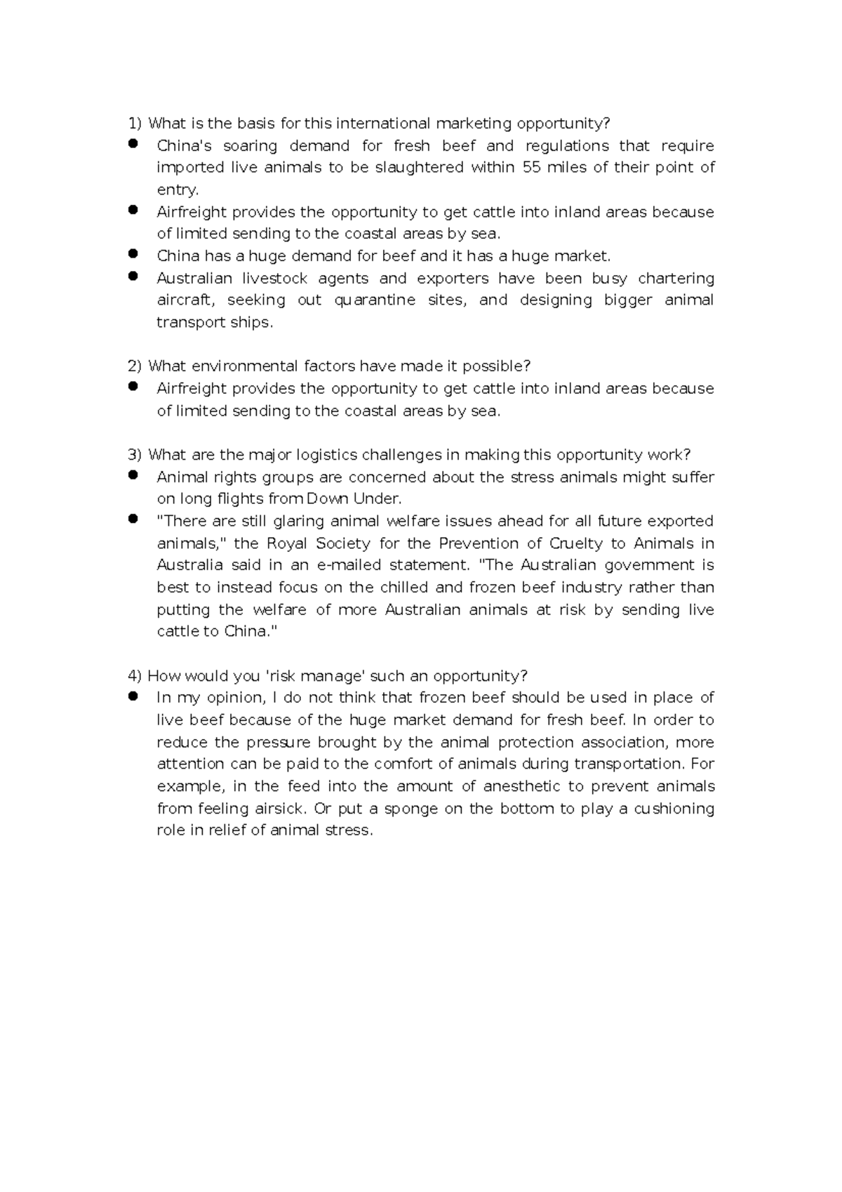 Case 6 - C6 - Flying 'Cattle Class' - 1) What is the basis for this ...