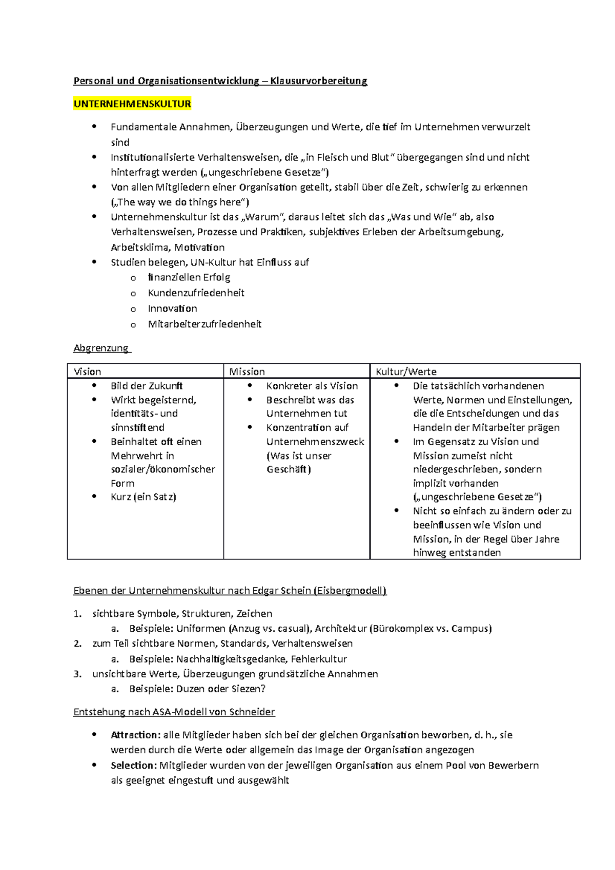 Personal und Organisationsentwicklung - sichtbare Symbole, Strukturen, Zeichen a. Beispiele ...