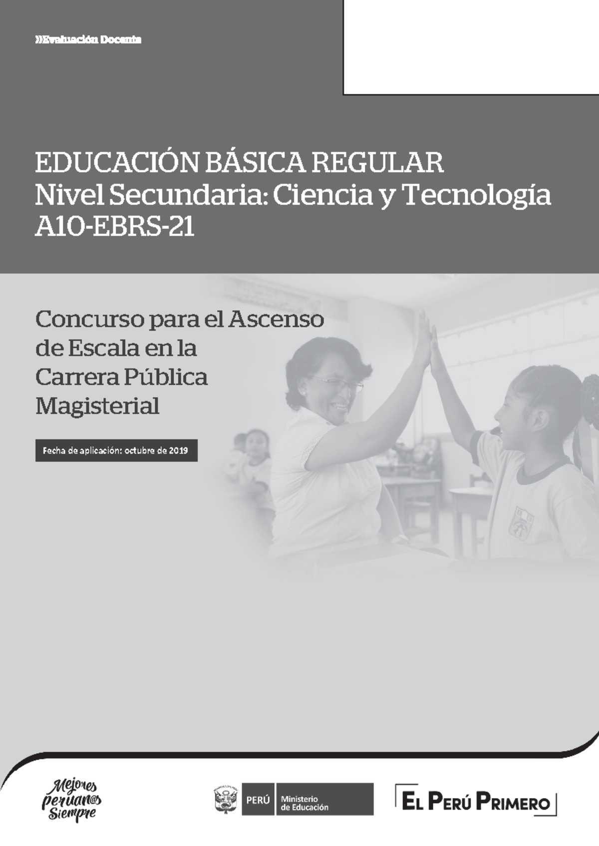 A10-EBRS-21 EBR Secundaria Ciencia Y Tecnologia Forma 1 - EDUCACIÓN BÁSICA REGULAR Nivel ...