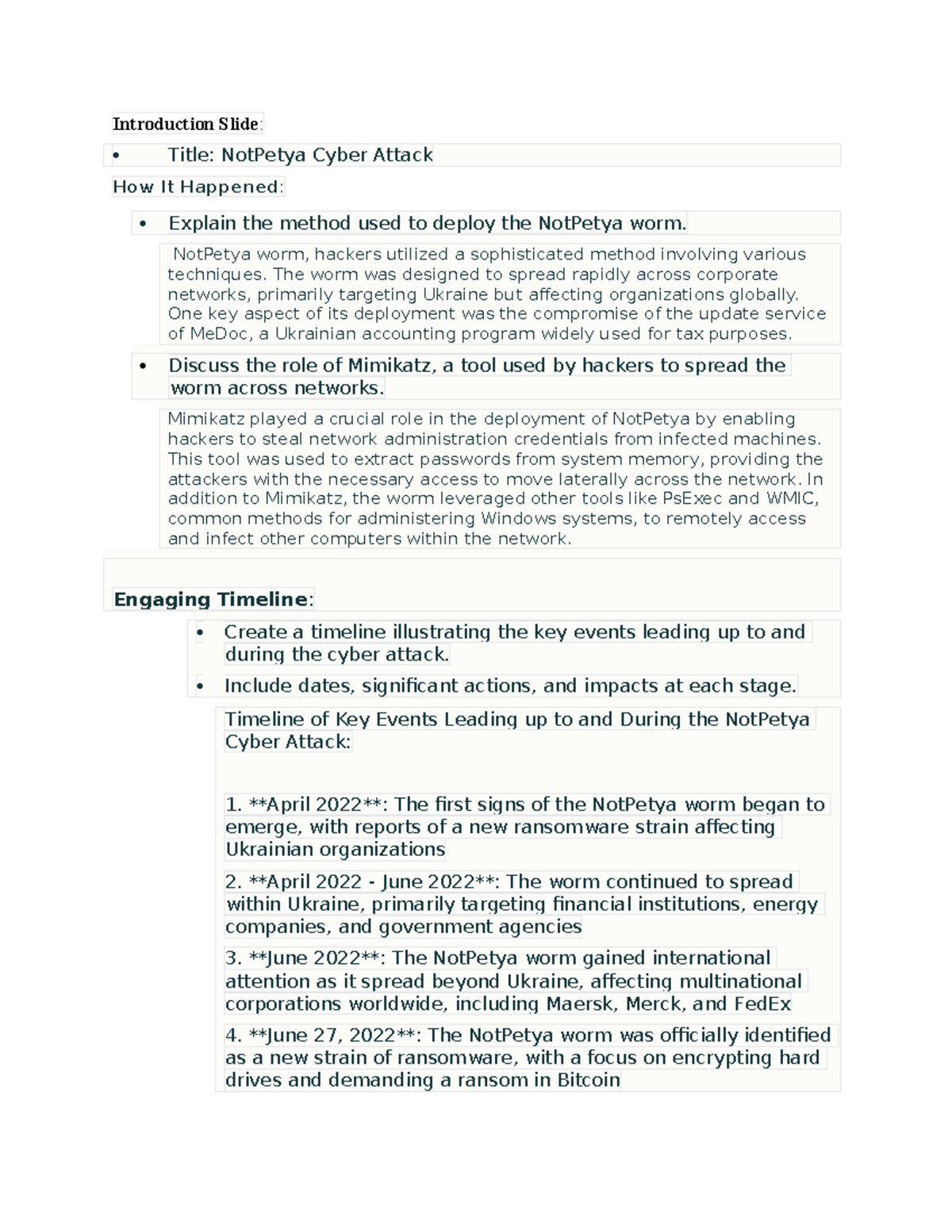 Notpetya - Summary Bachelor of Science in Information Technology ...