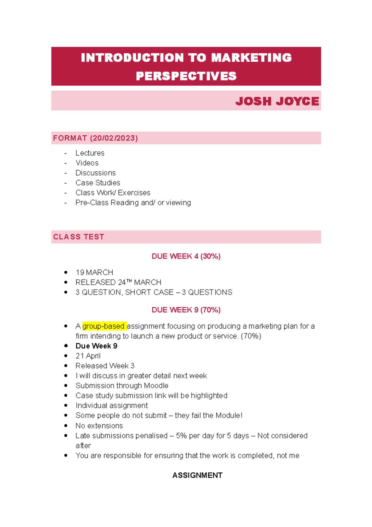 Introduction TO Marketing Perspectives - INTRODUCTION TO MARKETING ...