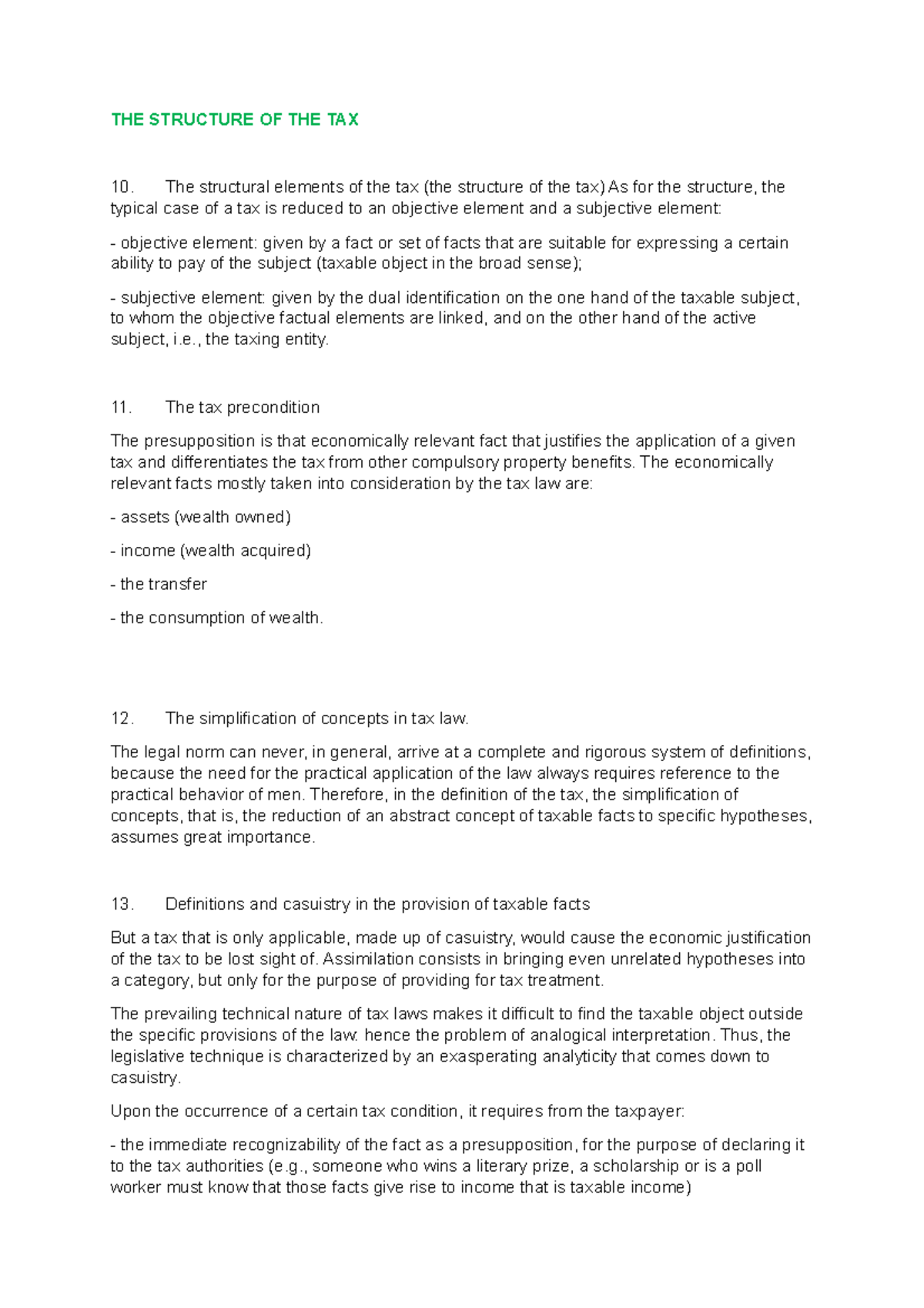 THE Structure OF THE TAX 7 - THE STRUCTURE OF THE TAX The structural ...