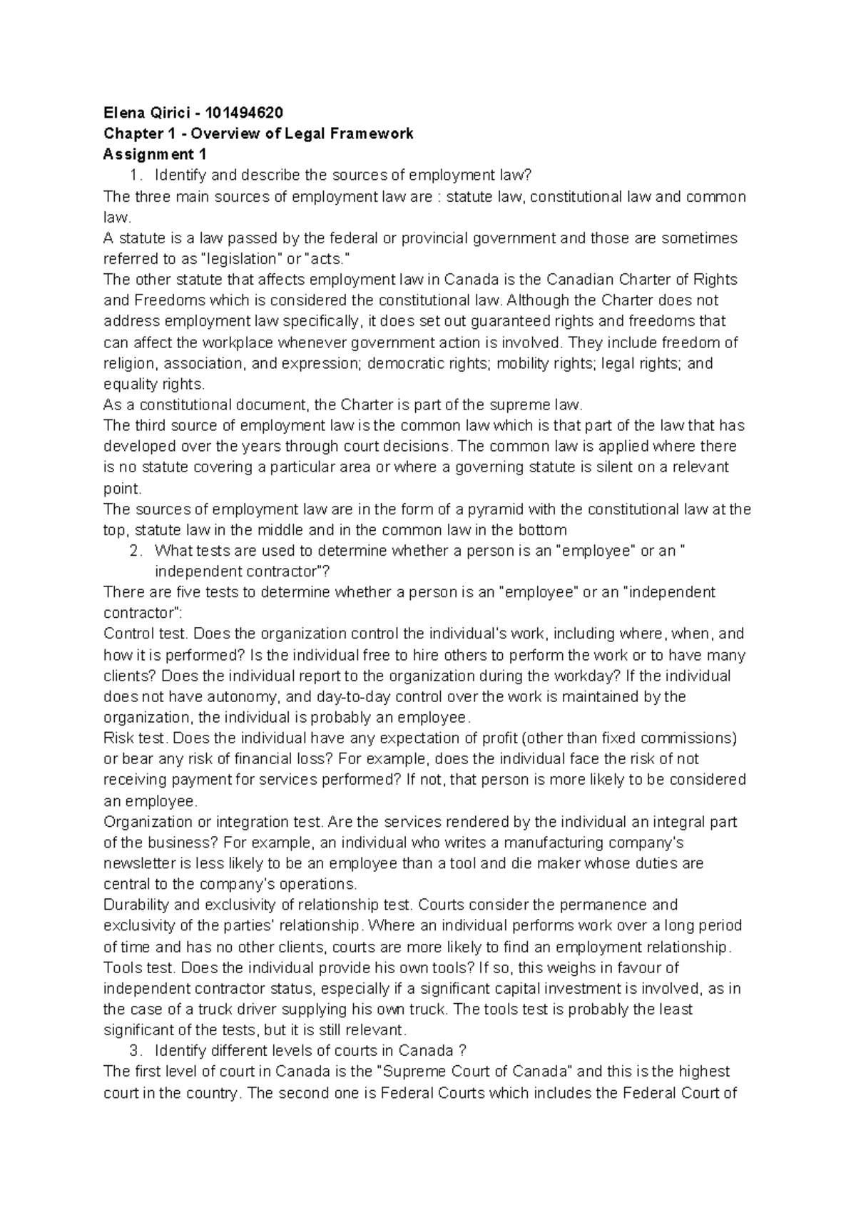 Assignment 1 &2 - Elena Qirici - 101494620 Chapter 1 - Overview of ...