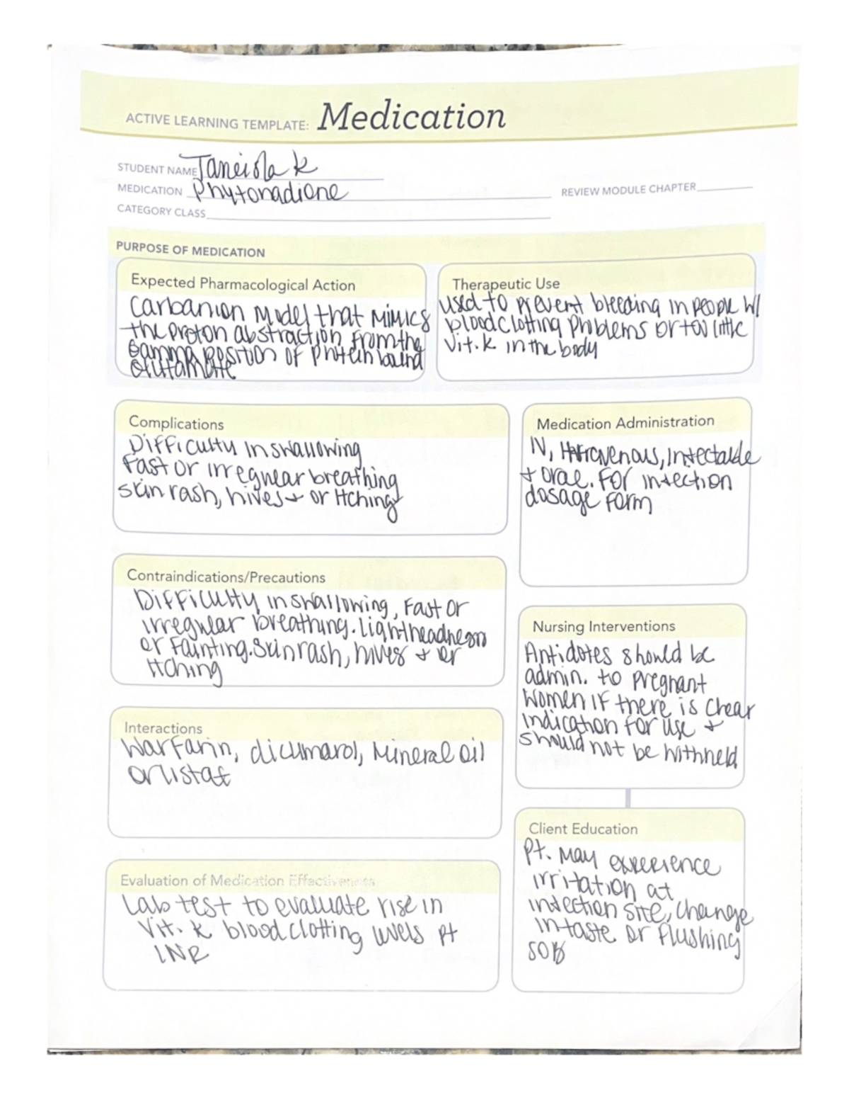 Active Learning Template: Medication Phytonadione and Preeclampsia - ACTIVE LEARNING TEMPLATE ...