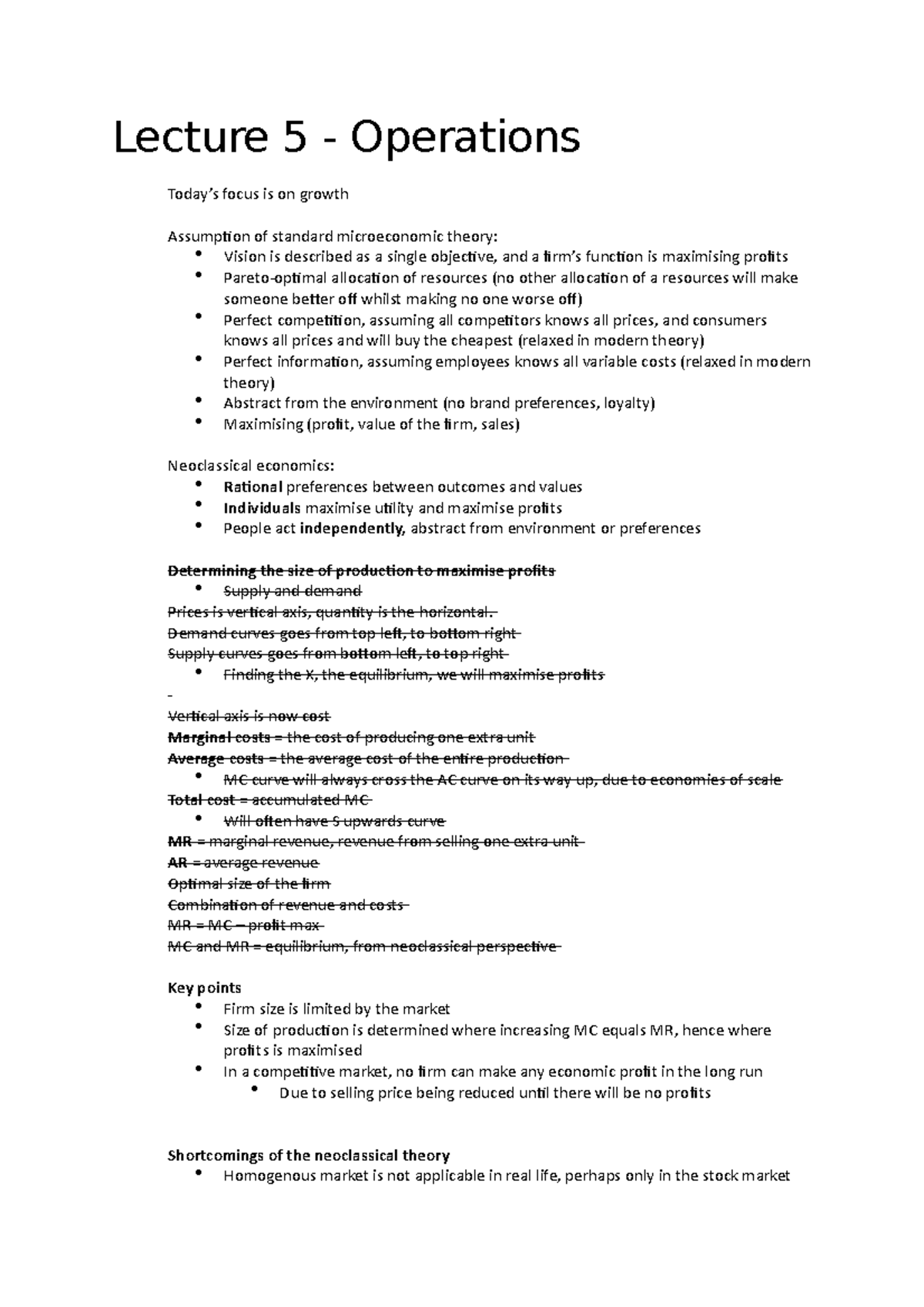 Lecture 5 Operations - Lecture 5 - Operations Today’s focus is on ...