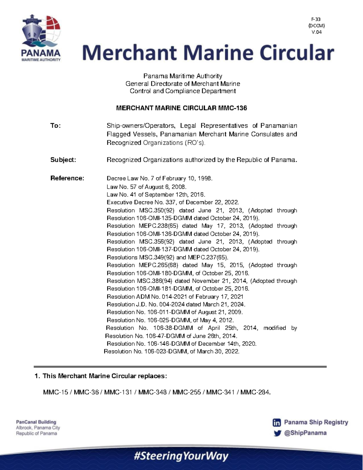 MMC 136 Recognized Organizations December - Panama Maritime Authority General Directorate of ...