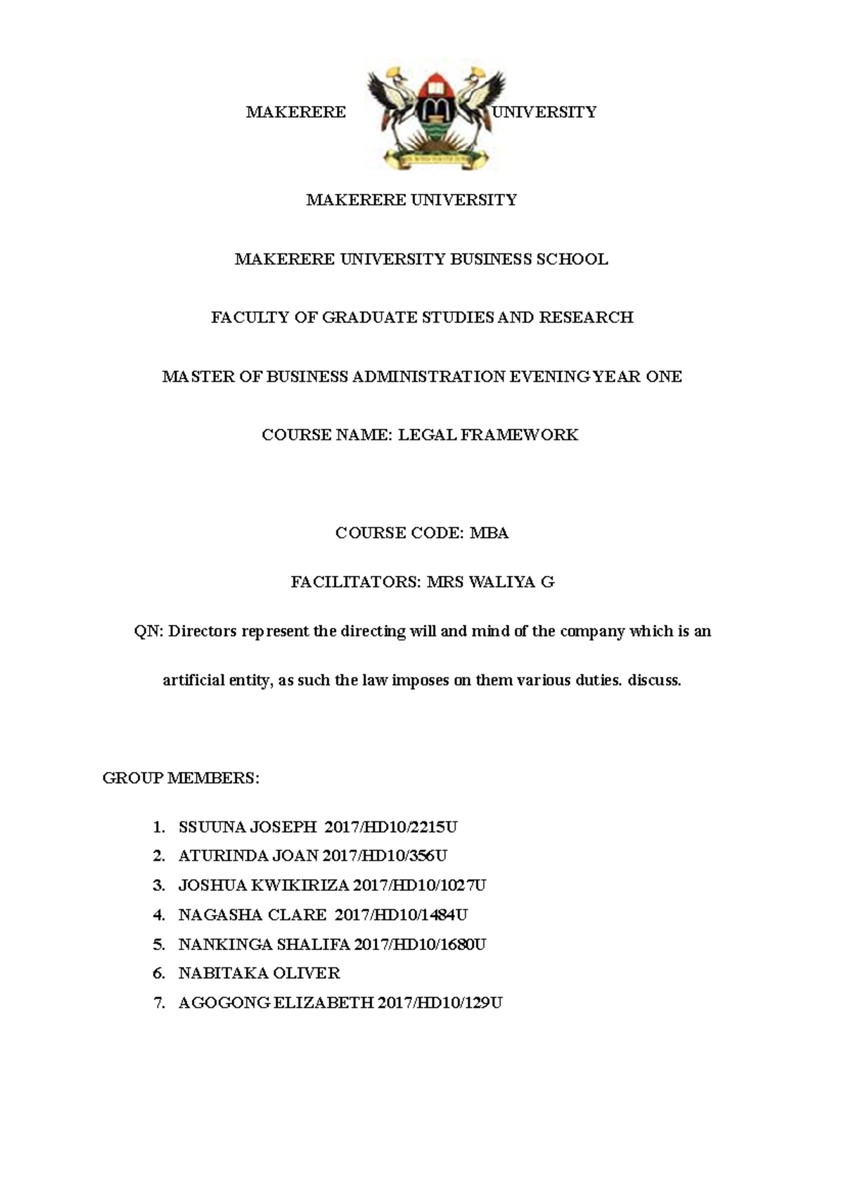 DUTIES OF DIRECTORS MAKERERE UNIVERSITY MAKERERE UNIVERSITY MAKERERE duties-of-directors-makerere-university-makerere-university-makerere