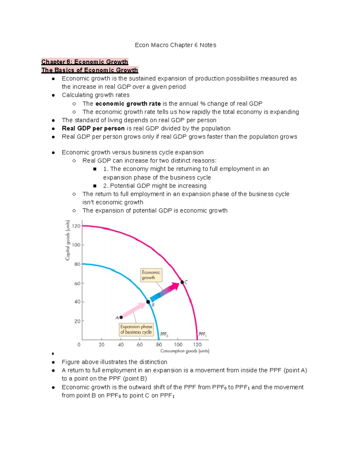Macro Chapter 6 Notes - Econ Macro Chapter 6 Notes Chapter 6: Economic ...