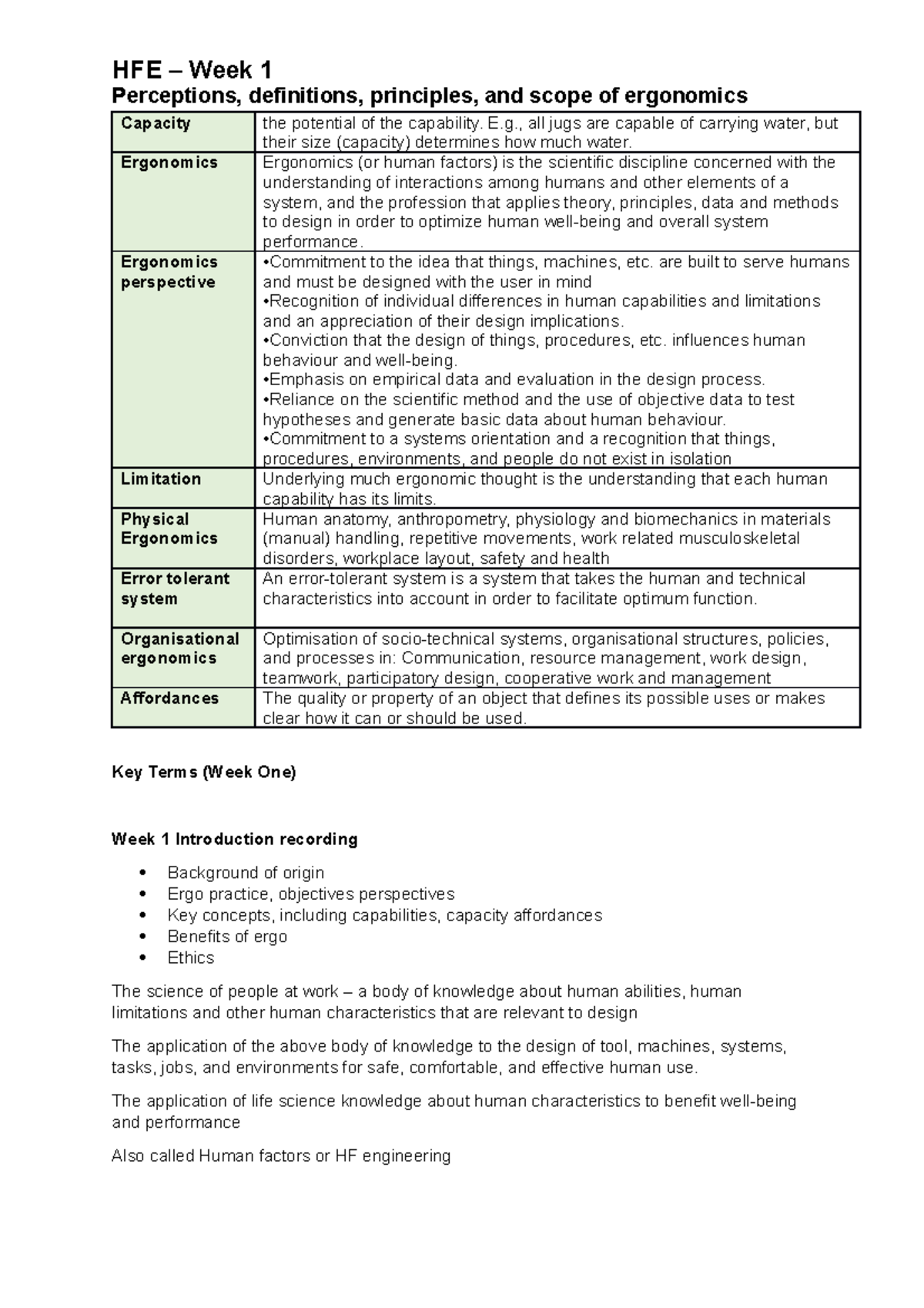Week One Study notes - Summary of Week one lecture and readings ...