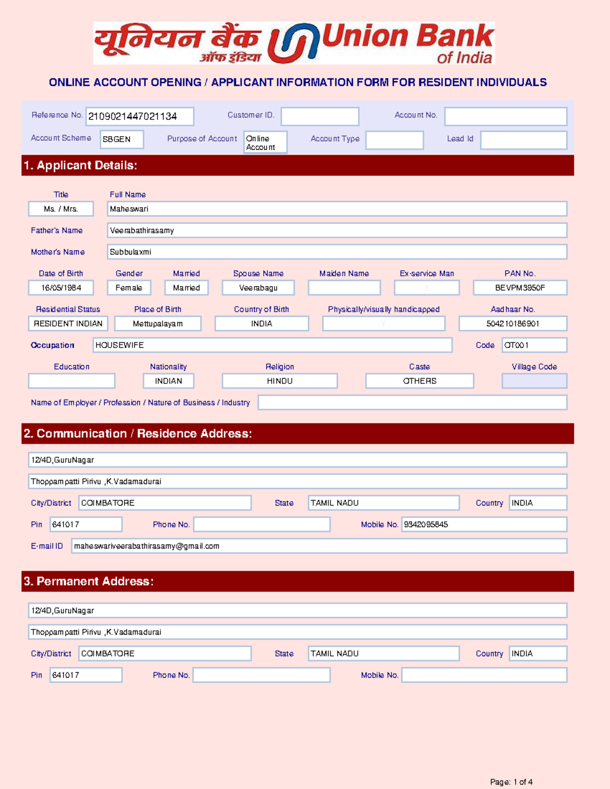 Application Form Account Opening 02092021024712 - ONLINE ACCOUNT ...