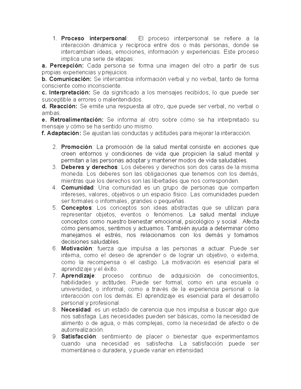 Vocabulario de salud mental arleth arteaga - Proceso interpersonal: El ...