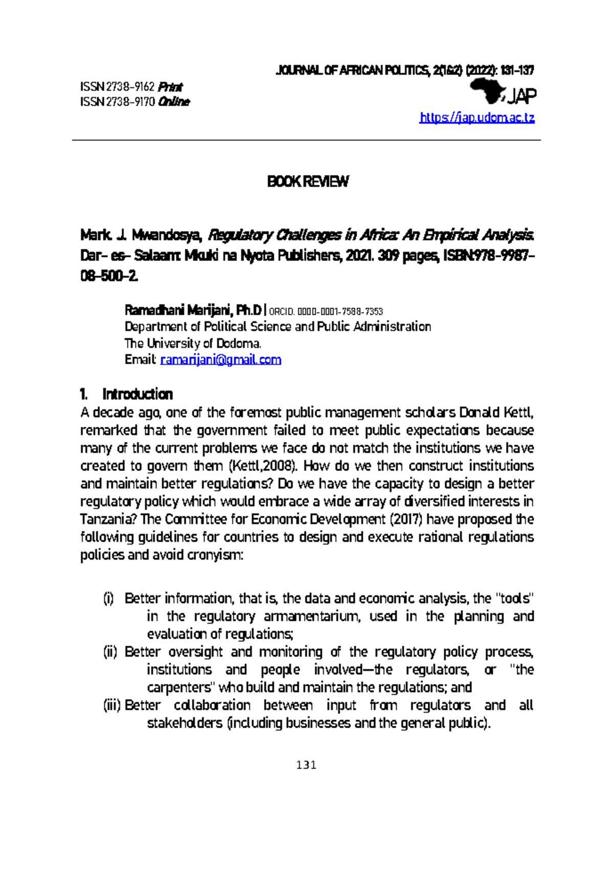 Book Review Main Assignment - ISSN 2738-9162 Print ISSN 2738-9170 ...