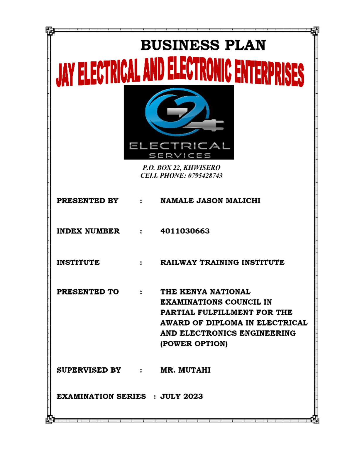 By close to end of month - YTR - TABLE OF CONTENTS PAGES DECLARATION ...
