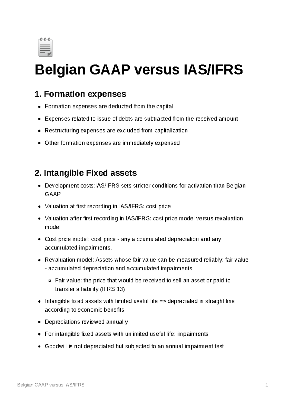 Belgian GAAP versus IASIFRS - 🗒 Belgian GAAP versus IAS/IFRS 1 ...