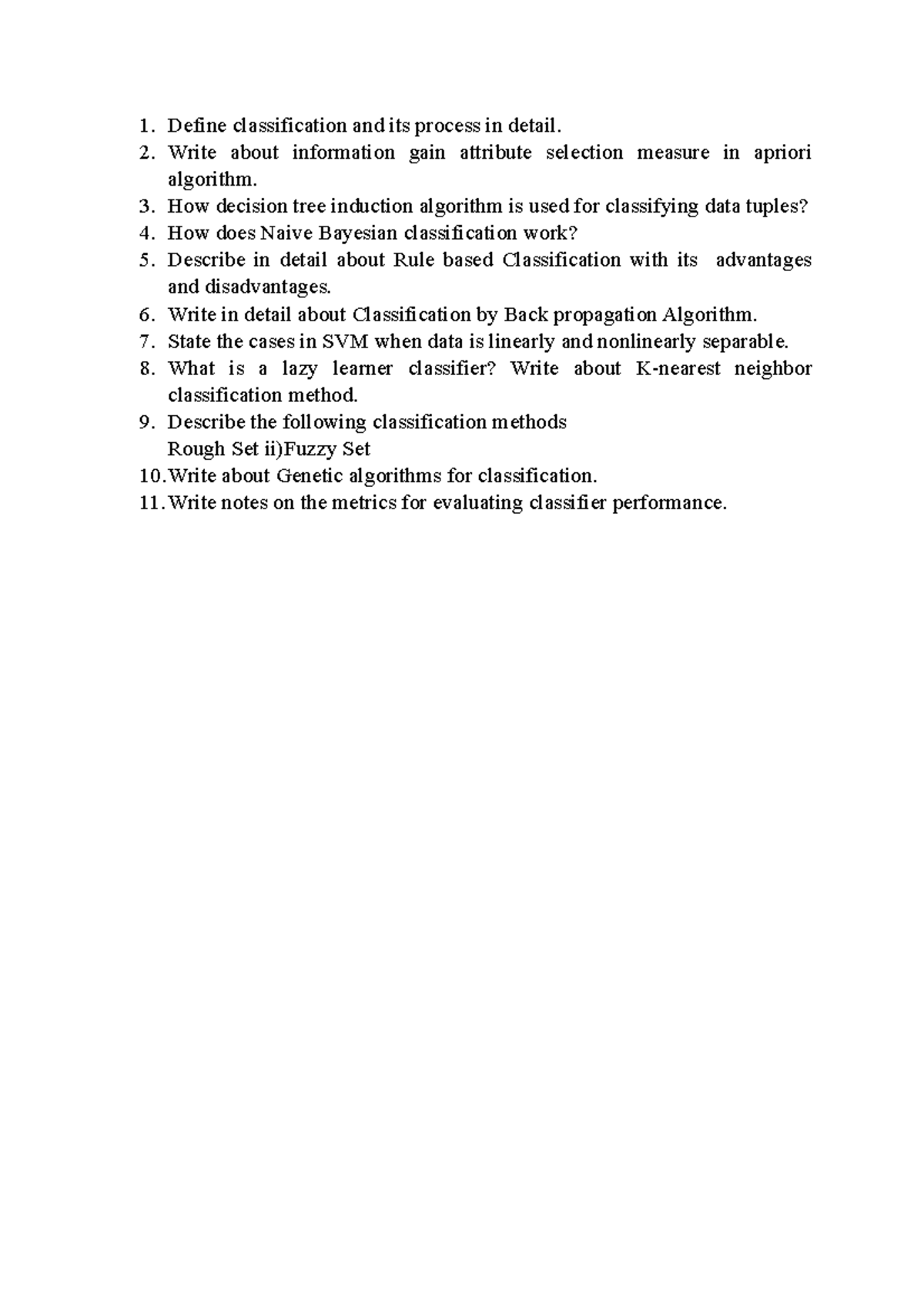 UNIT-IV - It is useful for examination purpose - Define classification ...