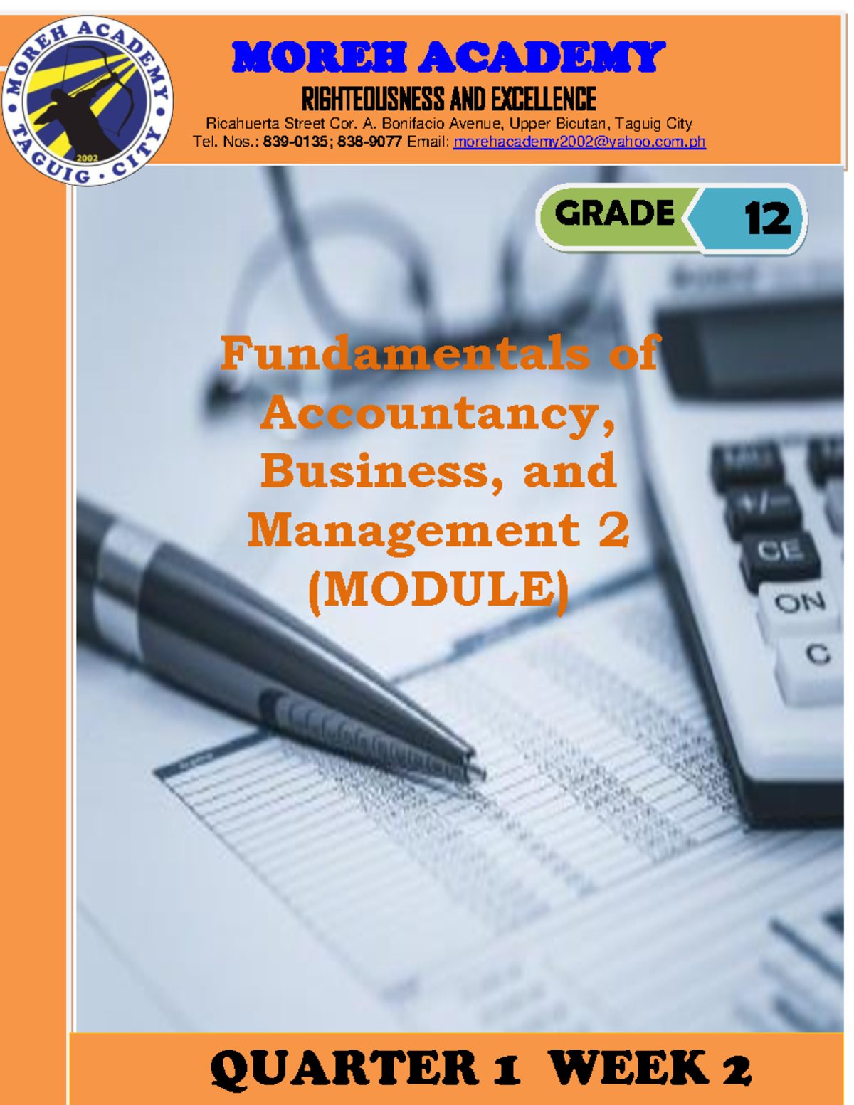 FABM2 WEEK 2 - FUNDAMENTAL OF ACCOUNTANCY BUSINESS AND MANAGEMENT ...