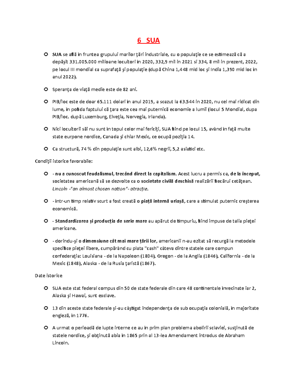EC SI ORG Mondiale - Analiza celor mai mari puteri economice - 6 SUA ...