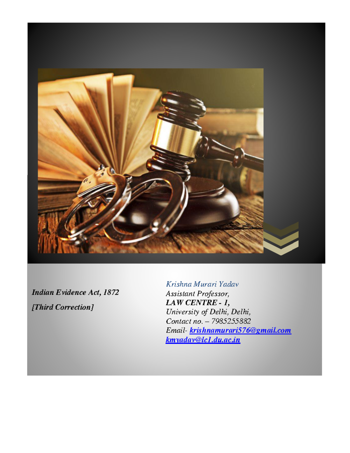 Evidence Law book by KM Yadav Sir DU (z-lib - Indian Evidence Act, 1872 ...