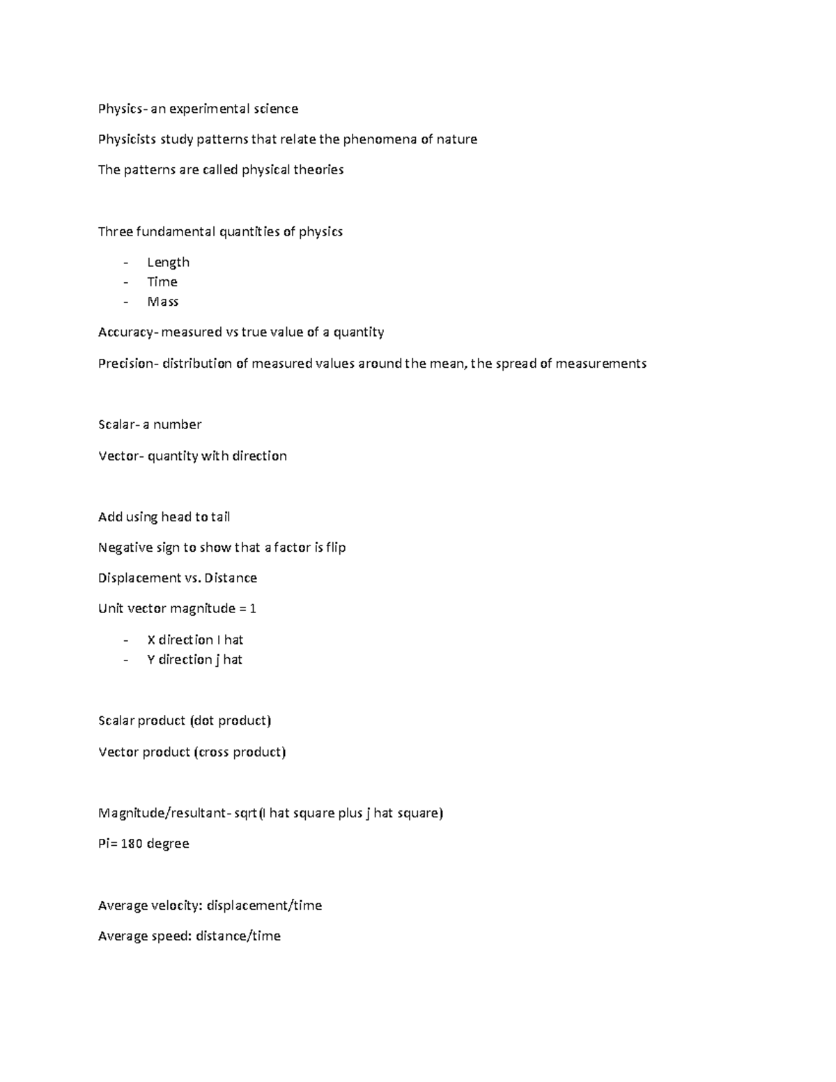 PHYS 101 - ALL PHYSIC 101 NOTES PLUS EXAMPLES - Physics- an ...