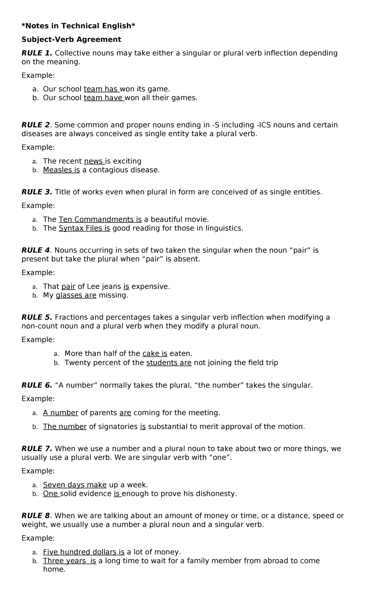 Notes-in-Technical-English-1 - Notes in Technical English Subject-Verb ...