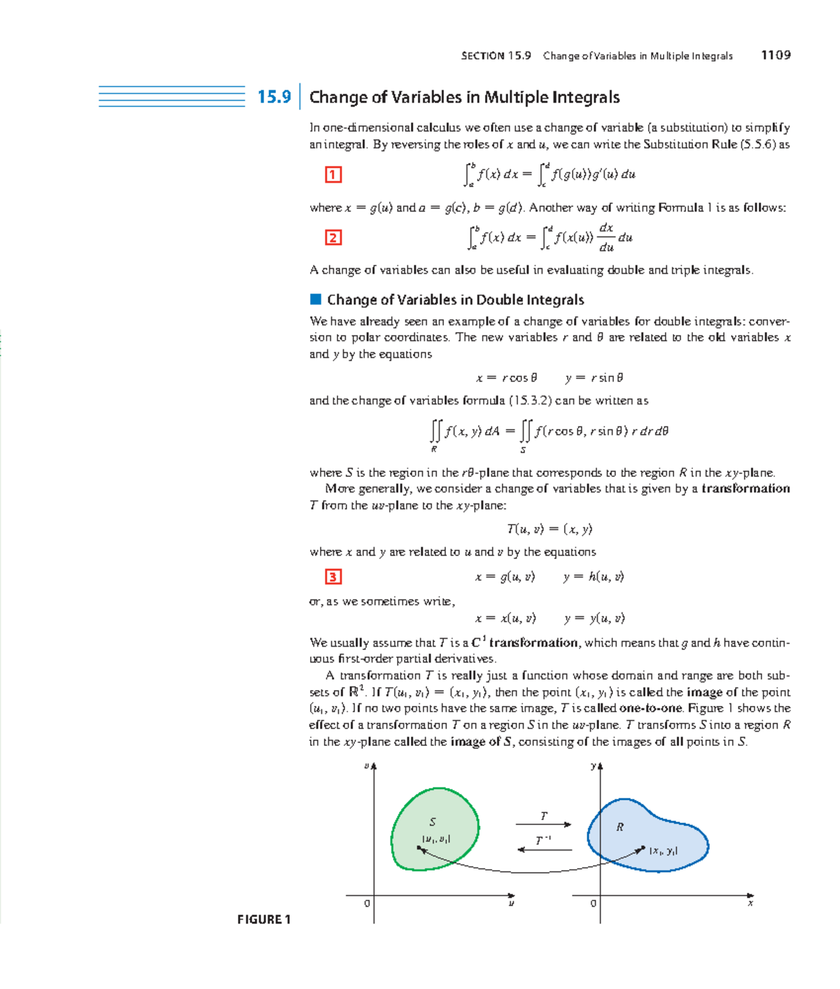 大學數學15-9 - 大學數學 - SECTION 15 Change of Variables in Multiple Integrals 1109 Change of Variables ...