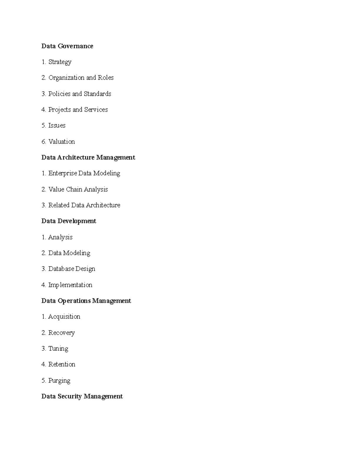 DAT 300 10 data management functions - Data Governance Strategy ...