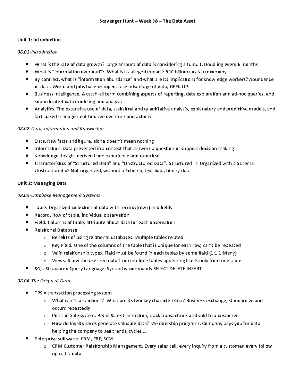 Scavenger Hunt 08-The Data Asset - Scavenger Hunt Week 08 The Data ...