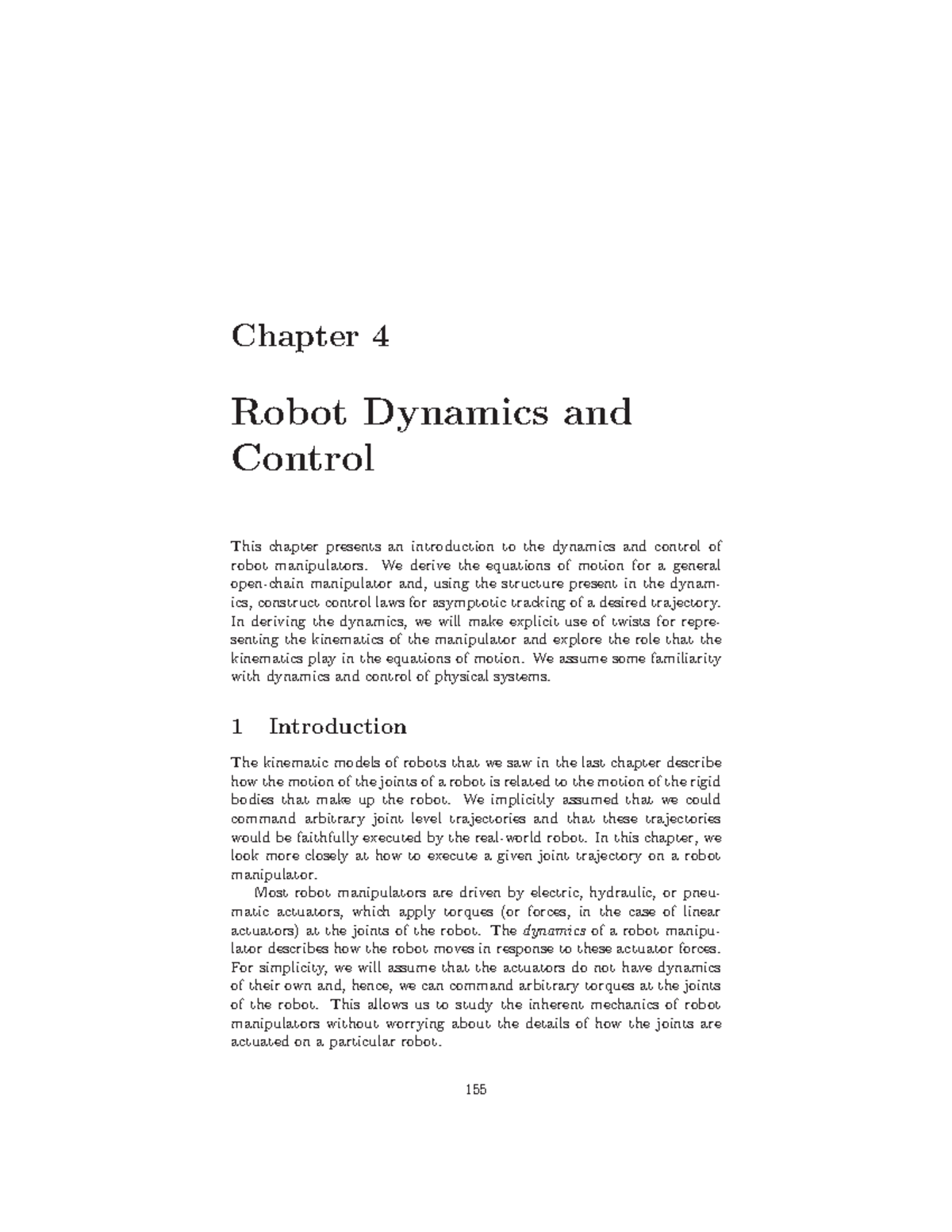 Manipulator Dynamics for robots - Chapter 4 Robot Dynamics and Control ...