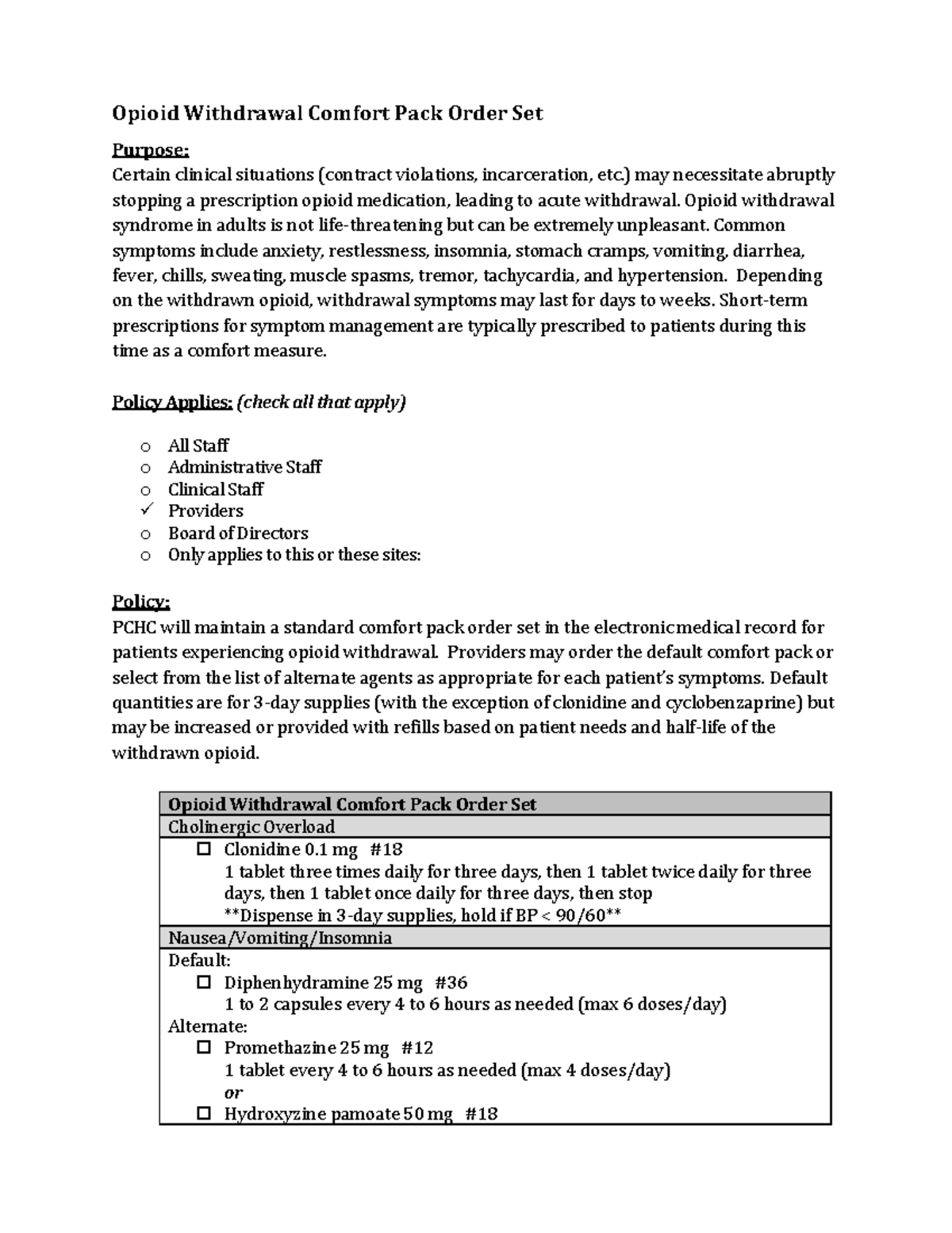 Comfort Medications for Opioid Withdrawal - Opioid Withdrawal Comfort ...