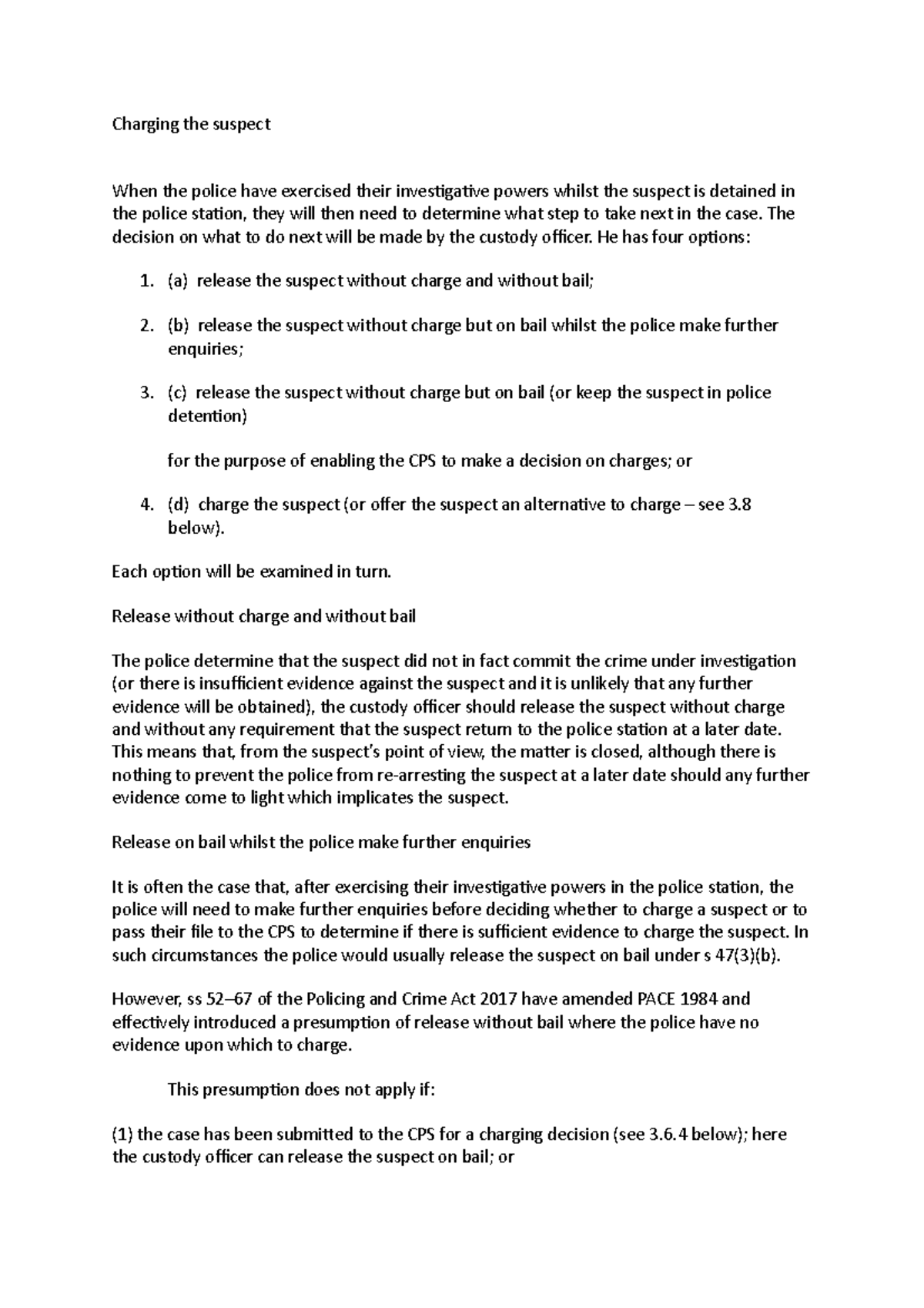 Charging the suspect - Criminal Litigation - Charging the suspect When ...