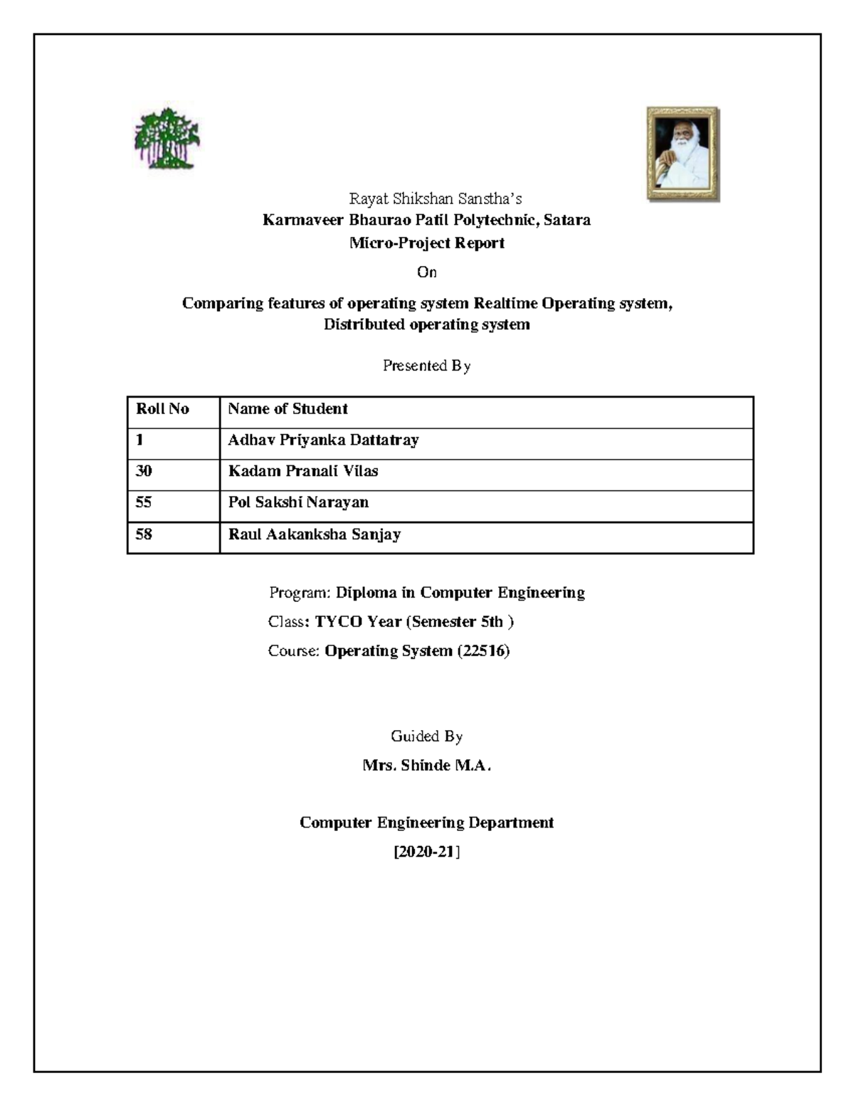 OSY Project-1 - It is osy microproject. - Rayat Shikshan Sanstha’s ...