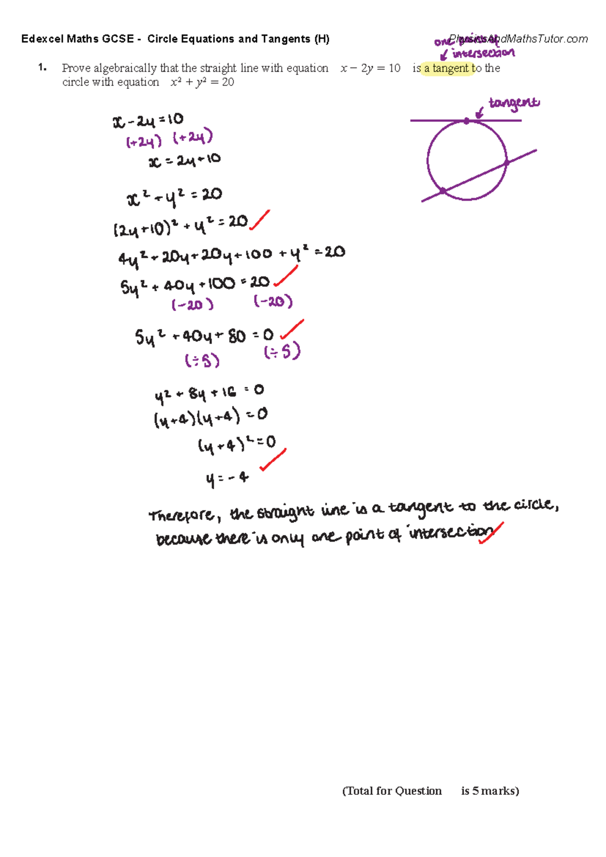 Circle Equations and Tangents (H) MA - 18 DO NOT WRITE IN THIS AREA DO ...