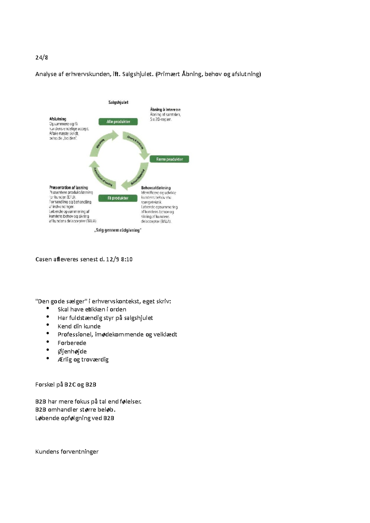 Salg erhverv 2. semester - 24/ Analyse af erhvervskunden, ift ...