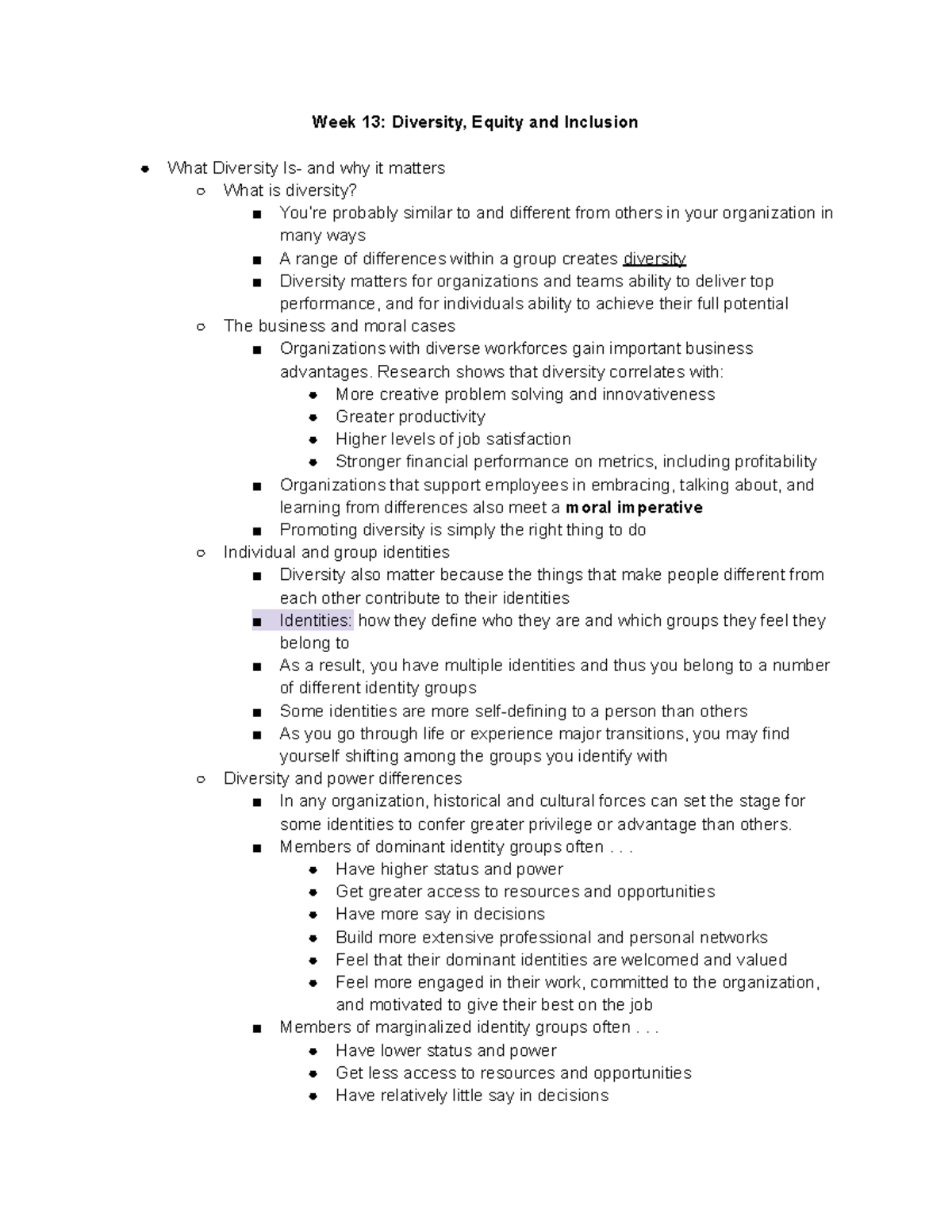 Week 13 Diversity, Equity, and Inclusion - Week 13: Diversity, Equity ...