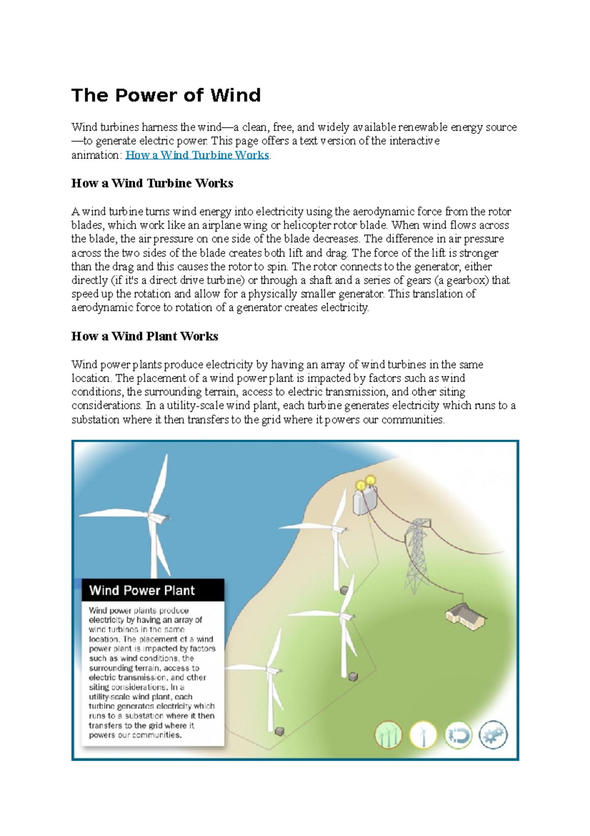The Power of Wind - alok pandey - The Power of Wind Wind turbines harness the wind—a clean, free ...