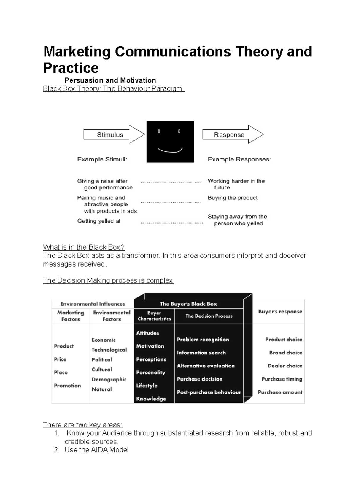 Persuasion and Motivation - Marketing Communications Theory and ...
