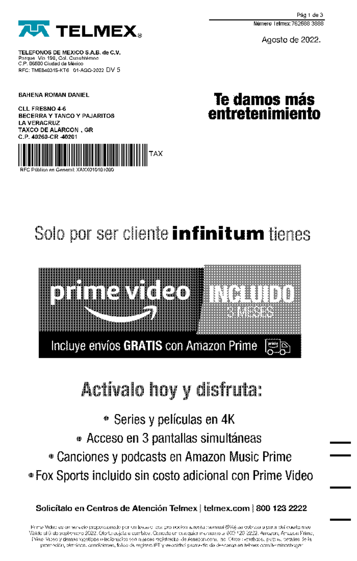 Recibo-telmex - fujfjhuru - Química Universitaria - Studocu