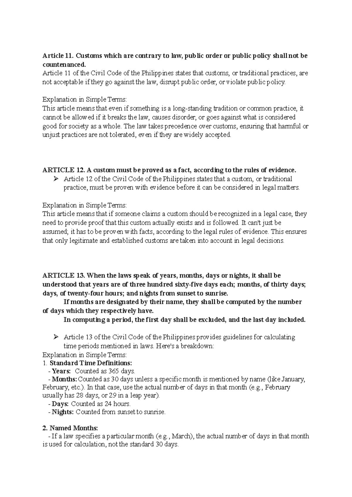 Article 11- 24 - law - Article 11. Customs which are contrary to law ...