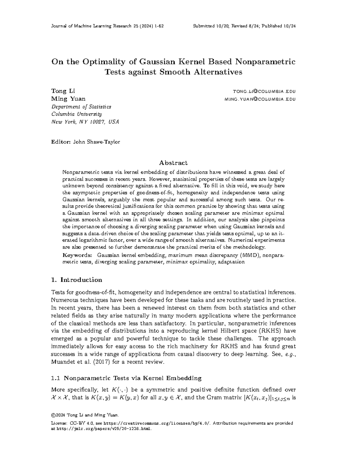 20-1228 - research - Journal of Machine Learning Research 25 (2024) 1 ...