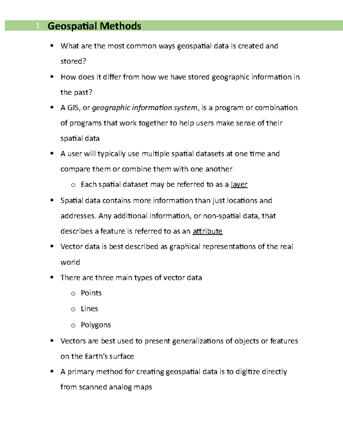 Geospatial Methods Notes What Are The Most Common Ways Geospatial